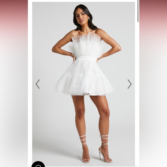 Showpo. | Dresses | Showpo Amalya Mini Dress Tiered Tulle Fit And Flare ...